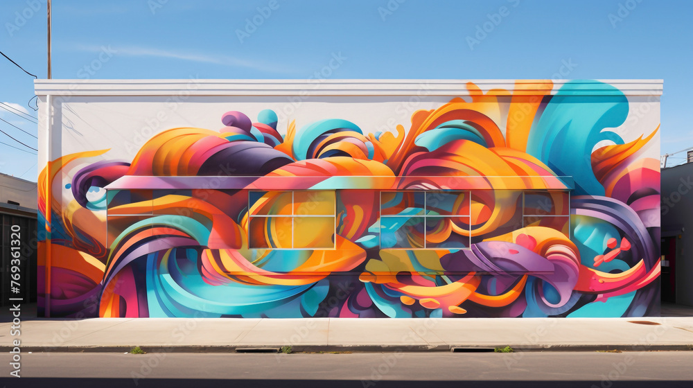 A cacophony of colors and shapes come alive in a street art mural ...