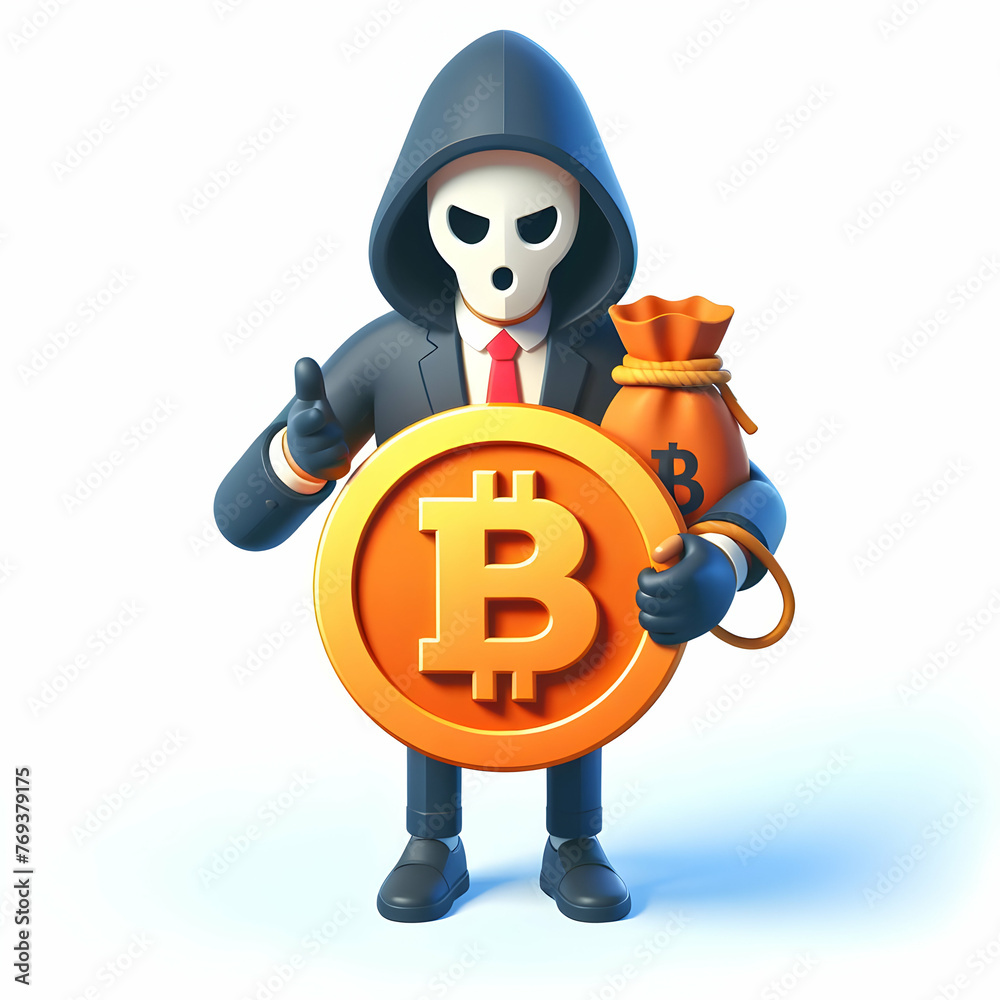 3D flat icon for business as Ransomware Ringleader A villain demanding ...