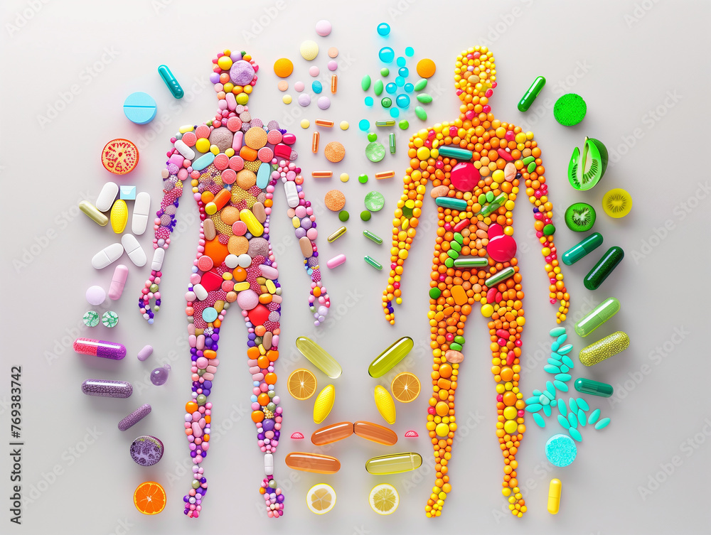 3D visual comparison chart of fat-soluble and water-soluble vitamins ...