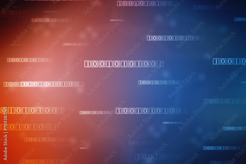 Binary Code Background, Digital Abstract technology background, flowing ...