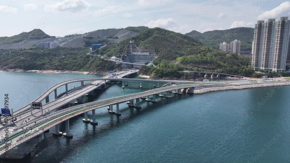 Hong Kong Tseung Kwan O Cross Bay Link Prefabricated steel arch bridge ...