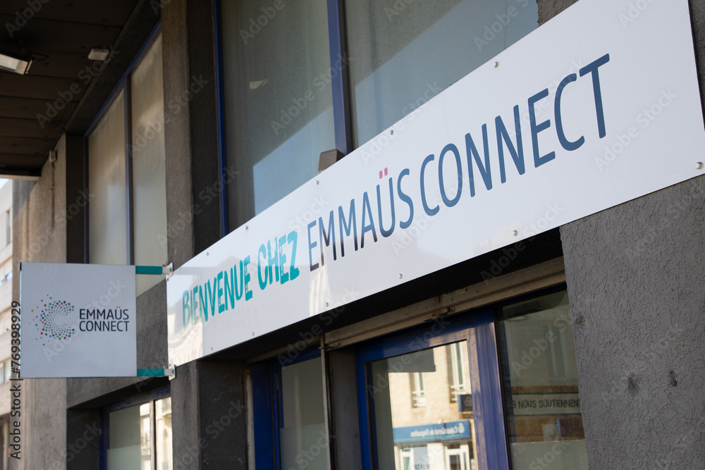 Emmaus connect sign logo and brand text means of connection at a ...