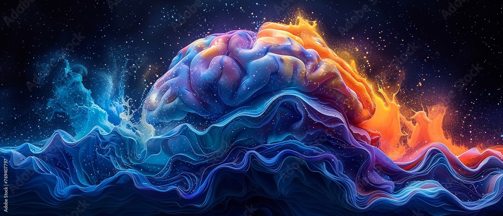 Illustrate the concept of neuroplasticity by showcasing a closeup of a ...