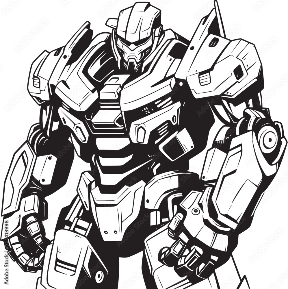 Cyber Sentinel Black Logo Design on Weaponized Robot Robotic Revolution ...