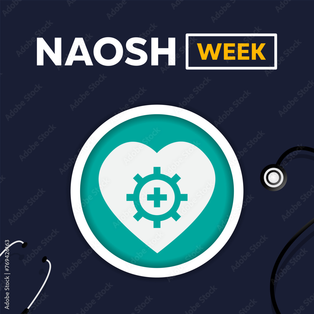 North American Occupational Safety and Health Week. Heart, gear and ...