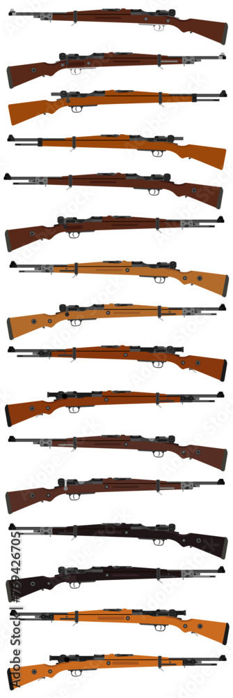 Brazilians Mausers Army Rifles - Ai Illustrator Stock Vector | Adobe Stock