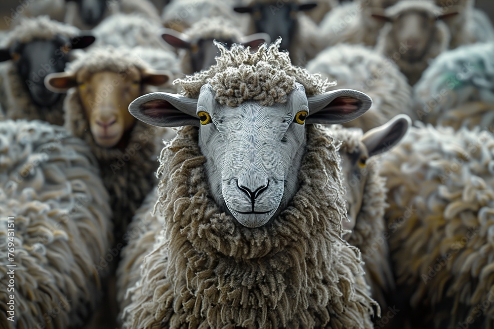 eid ul Adha Mubarak, happy Eid al Adha, sheep with moon in the ...