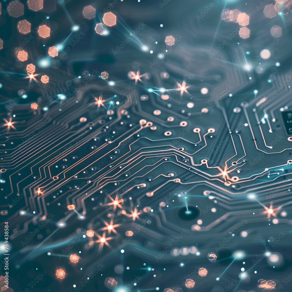 Microchip constellation on a PCB night sky a celestial tech theme for ...