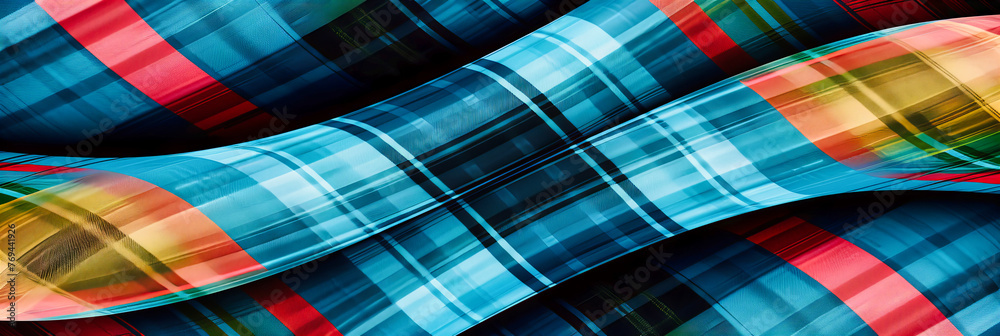 Classic Fabric Texture, The Elegance of Plaid in Shades of Blue, A ...