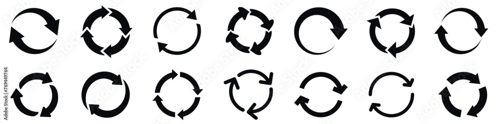 Vecteur Stock Biodegradable, compostable, recyclable icon set. Set of arrow recycle. Mega set of ...