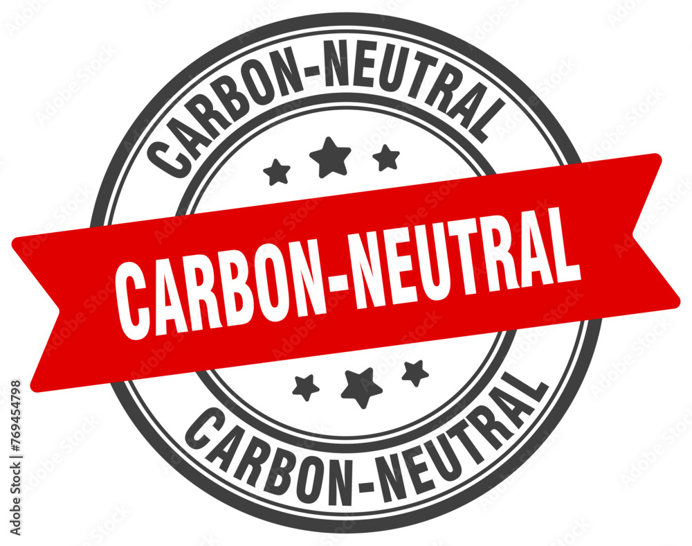 carbon-neutral stamp. carbon-neutral label on transparent background ...