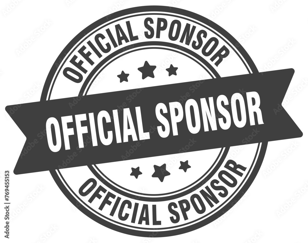 official sponsor stamp. official sponsor label on transparent ...