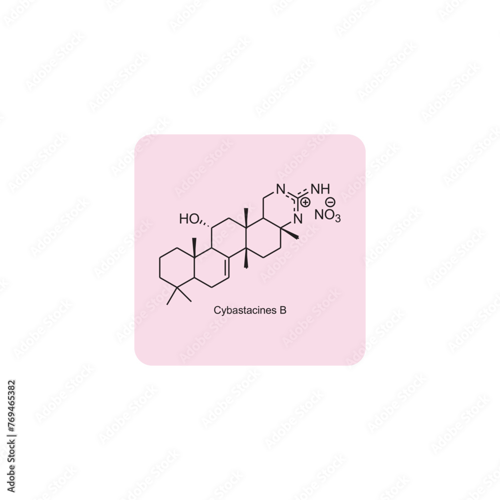 Cybastacines B skeletal structure diagram.Sesterterpene compound ...