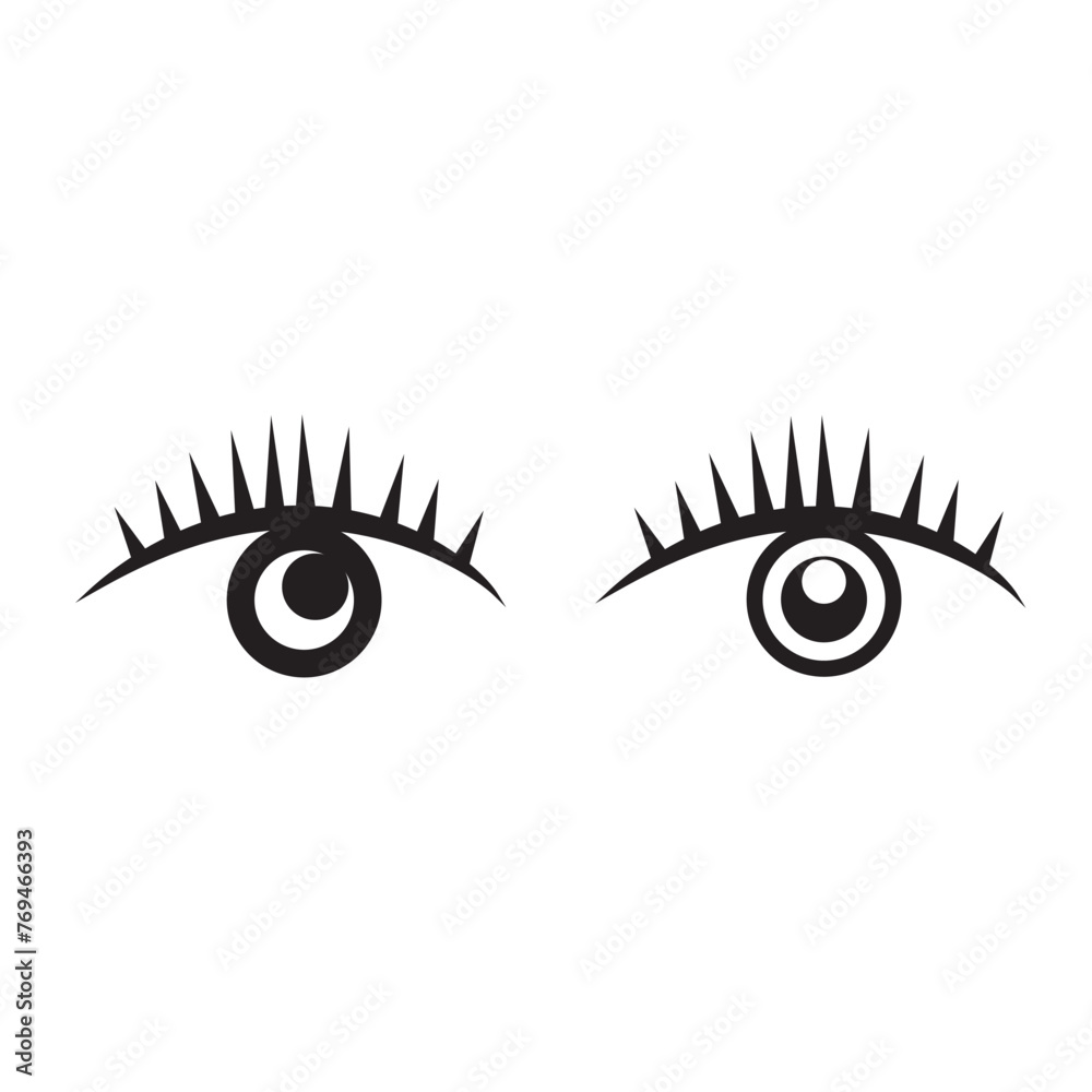 Eye icon set. Eyesight symbol. Retina scan eye icons. Simple eyes ...