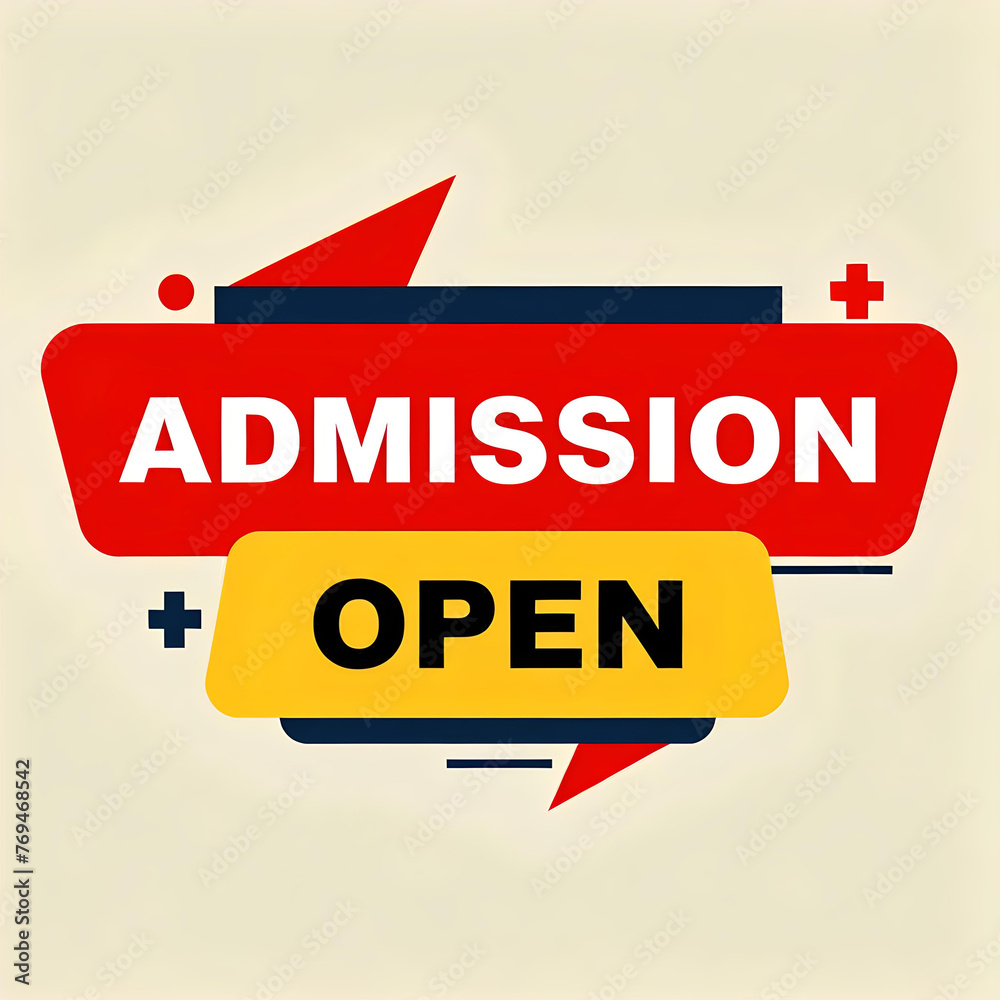 Admission Open Banner With Bold Graphics and Text Announcement Sign ...