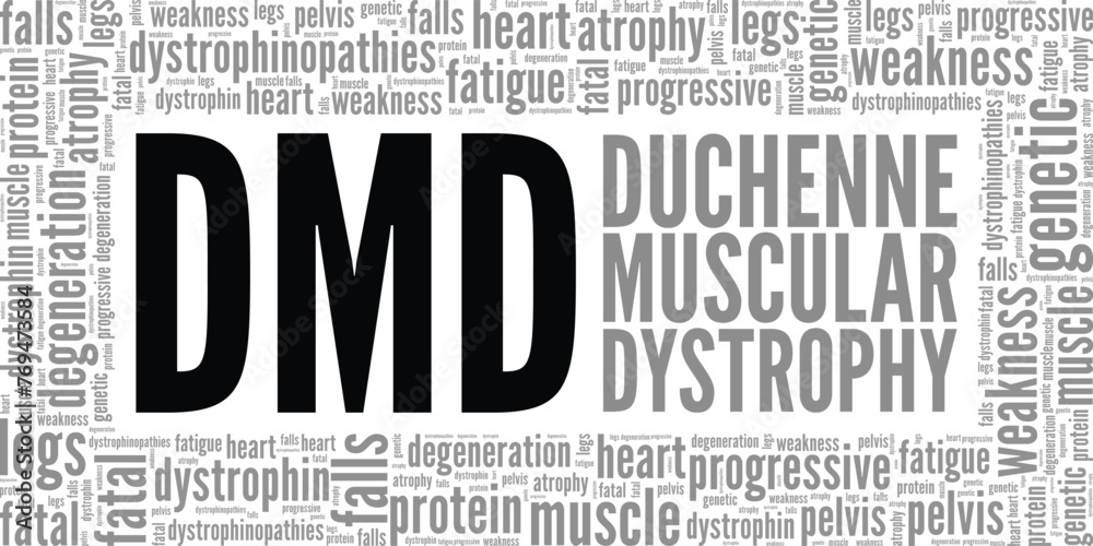 DMD Duchenne Muscular Dystrophy word cloud conceptual design isolated ...