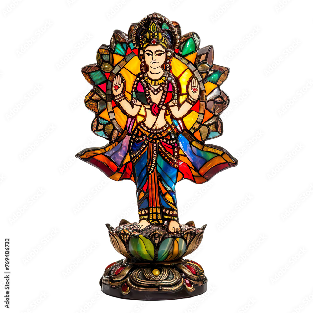 Indian Gods Hindu Table Lamp, Stained Glass Indian Gods Hindu Shape ...