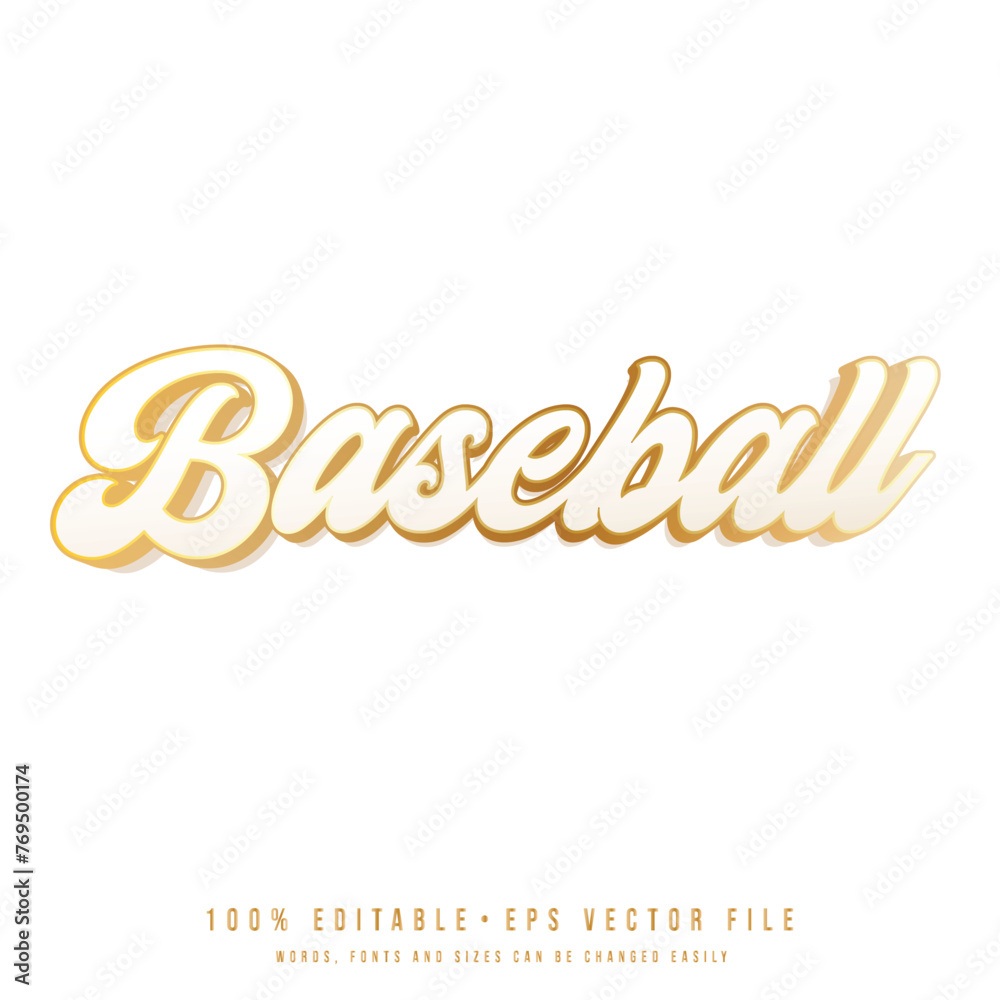 Baseball text effect vector. Editable college t-shirt design printable ...