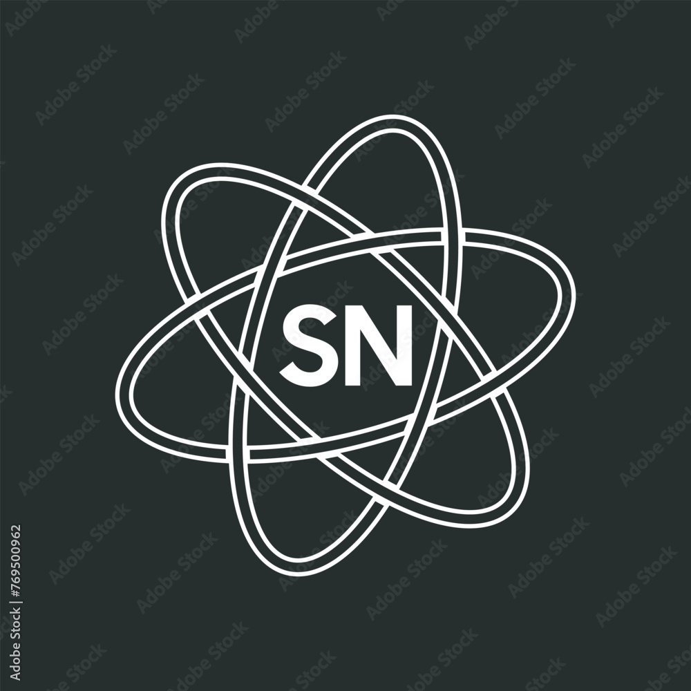 Vecteur Stock SN letter logo design on white background. SN logo. SN ...