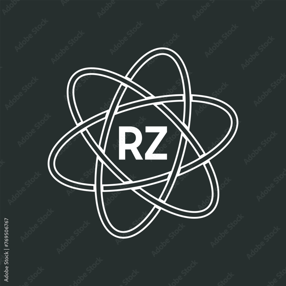 RZ letter logo design on white background. RZ logo. RZ creative ...