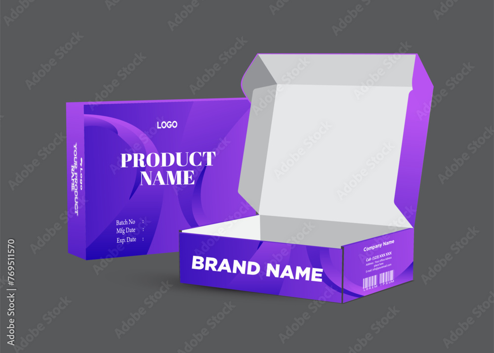 Vecteur Stock Gift box design, product box design and pizza box with ...