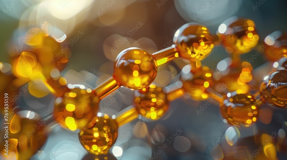 This image depicts a 3D model of saturated fat molecules, highlighting ...