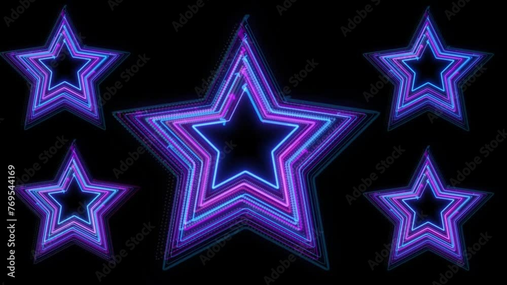 Star Shape Vj Loop Animation Rotate And Moving On Black Bg, Dj Party ...