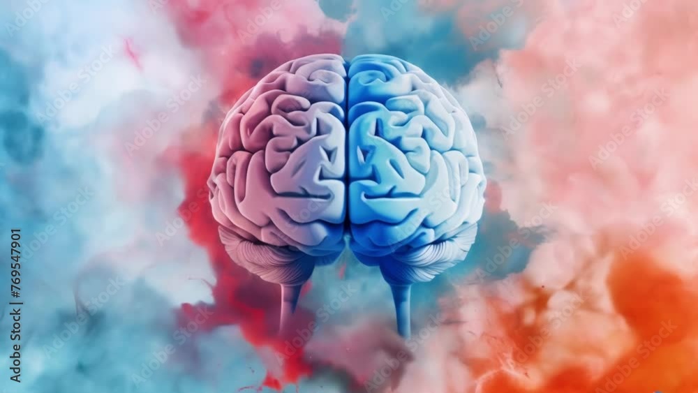 An illustration of the brain with one side showing areas associated ...