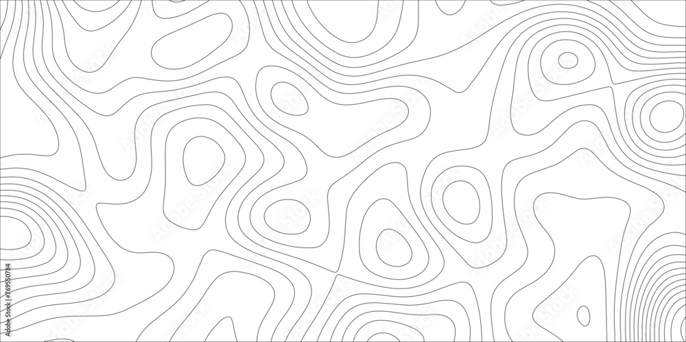 Ocean topographic line map with curvy wave isolines vector illustration ...