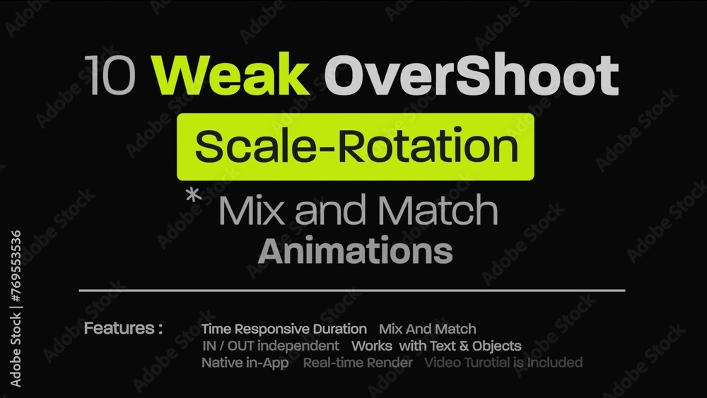 Weak OverShoot Scale Rotation Title Animator Stock Template | Adobe Stock