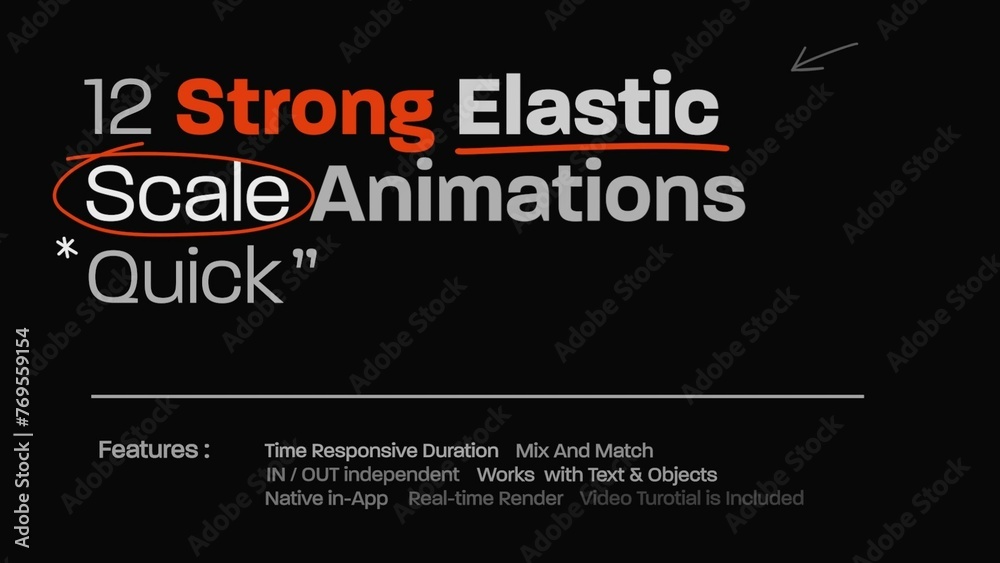 12 Strong Elastic Scale Title Animator Quick Stock Template | Adobe Stock