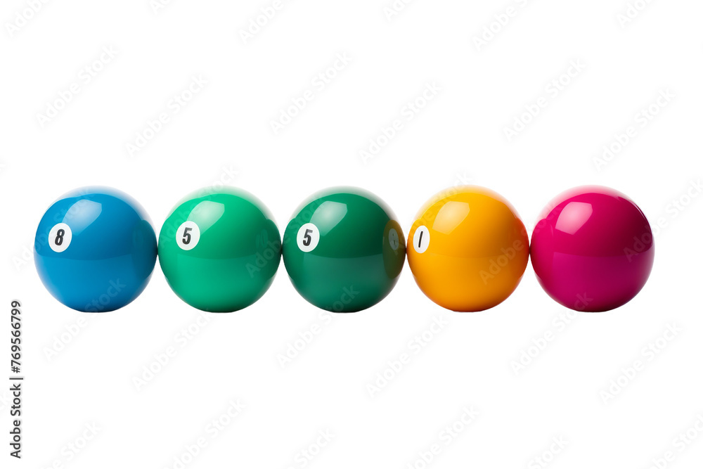 Numeric Symphony: A Vibrant Array of Numbered Balls. On a White or ...