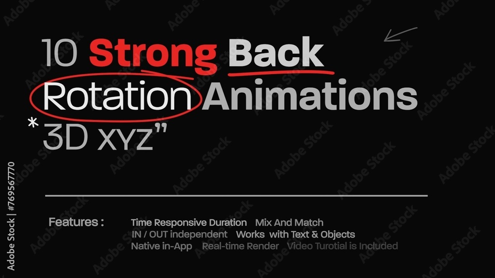 Strong Back Rotation Title Animator Stock Template | Adobe Stock