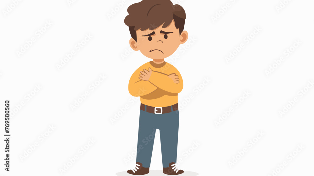 Vector cartoon illustration. Boy isolated having terrible s Stock ...