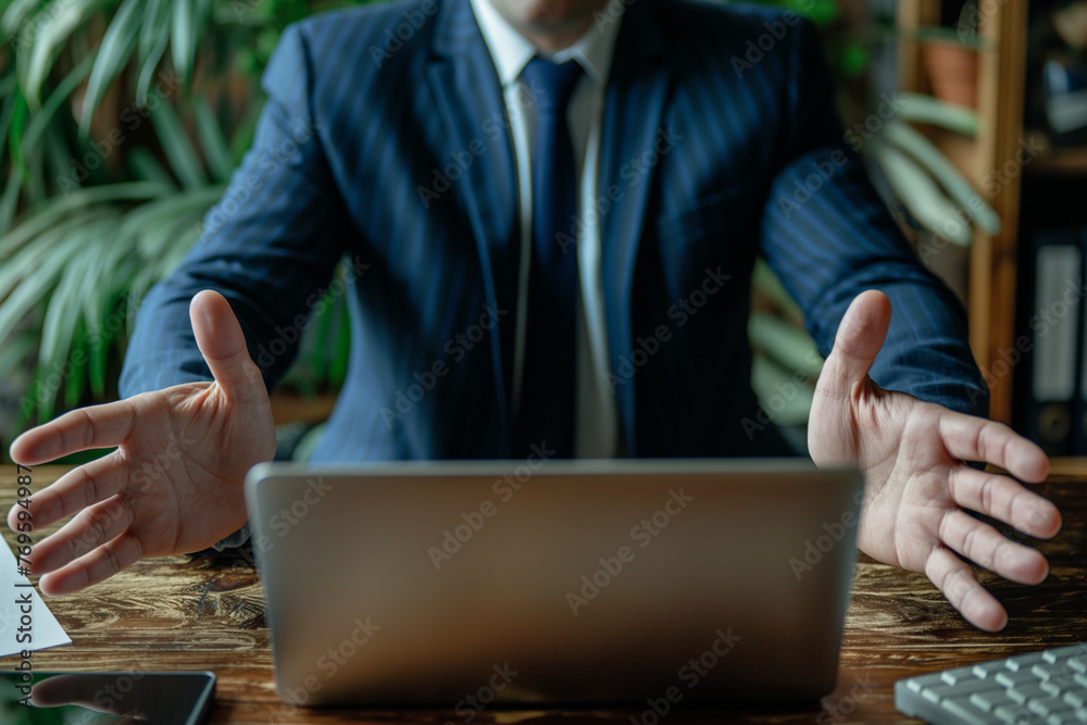 Businessperson and body language displayed during conversation with ...