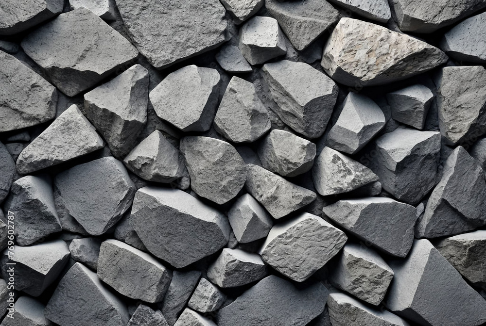 Textured stone background with cement elements. Fragment of wall or ...