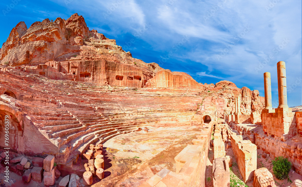 Petra Theater, Jordan. A first century AD Nabataean amphitheatre Stock ...