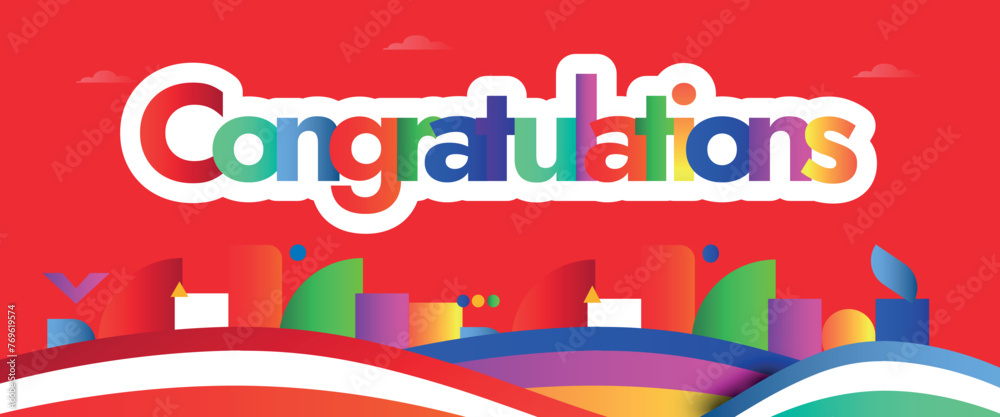 Congratulations. Congratulations cover banner, social media post, card ...