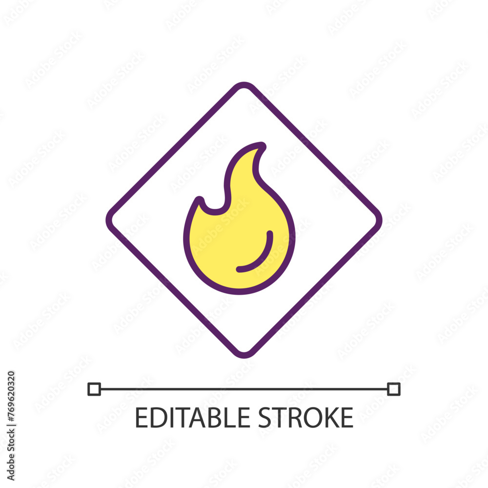 Danger materials marking RGB color icon. Hazardous substance labeling ...