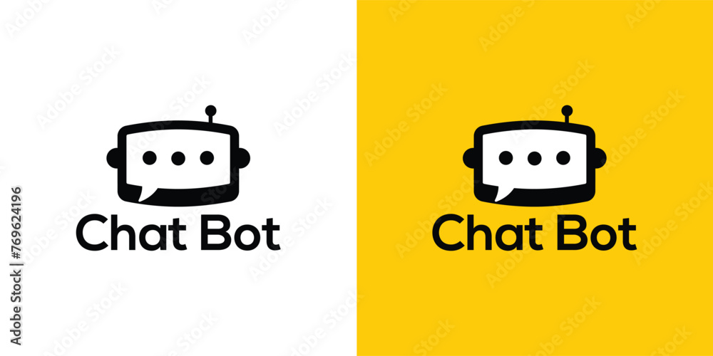 Chatbot icon. Bot sign design. Chat bot logo concept. Robot head in ...