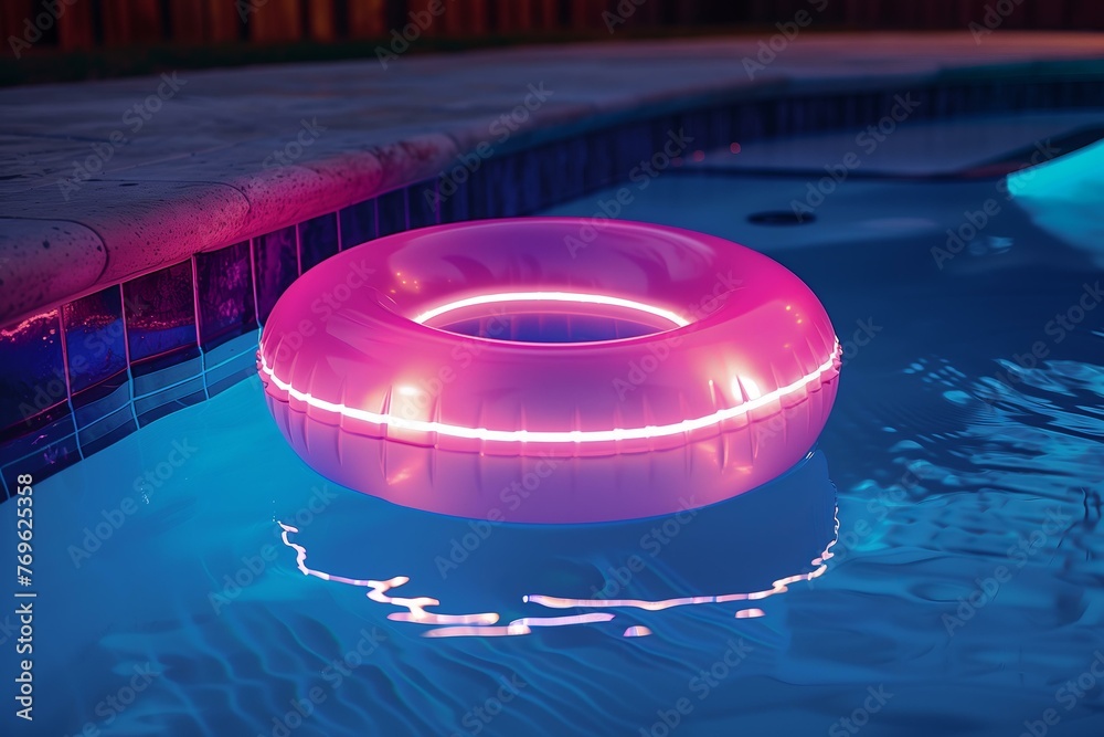 LED lit pool float for night swimming, highlighting the trend of ...