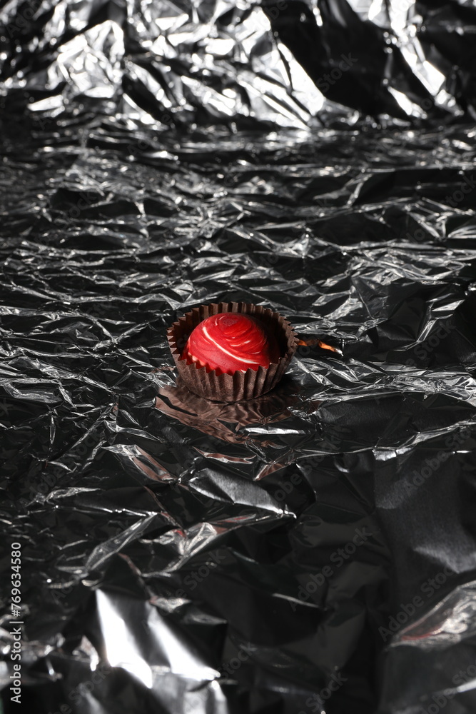 Red candy from a French confectioner. Expensive confectionery product ...