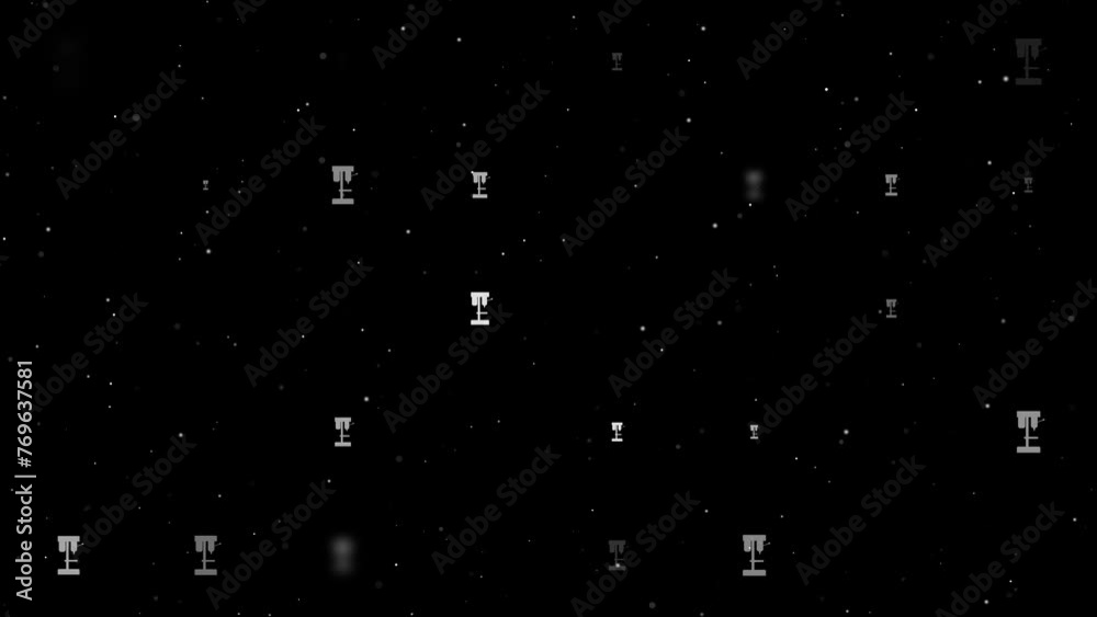 Template animation of evenly spaced boring mill symbols of different ...
