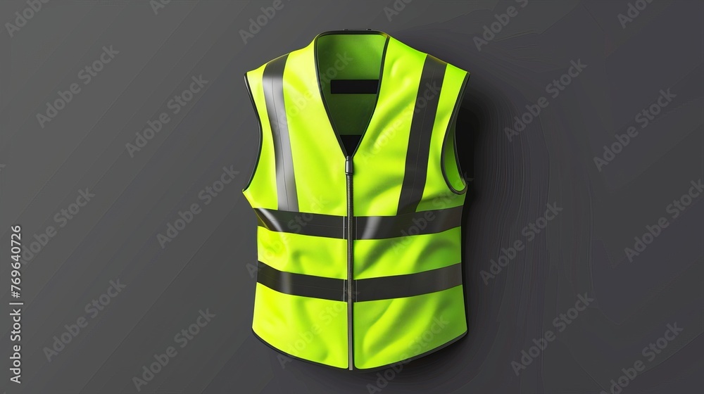 A safety vest designed for security, traffic, and workers, featuring ...