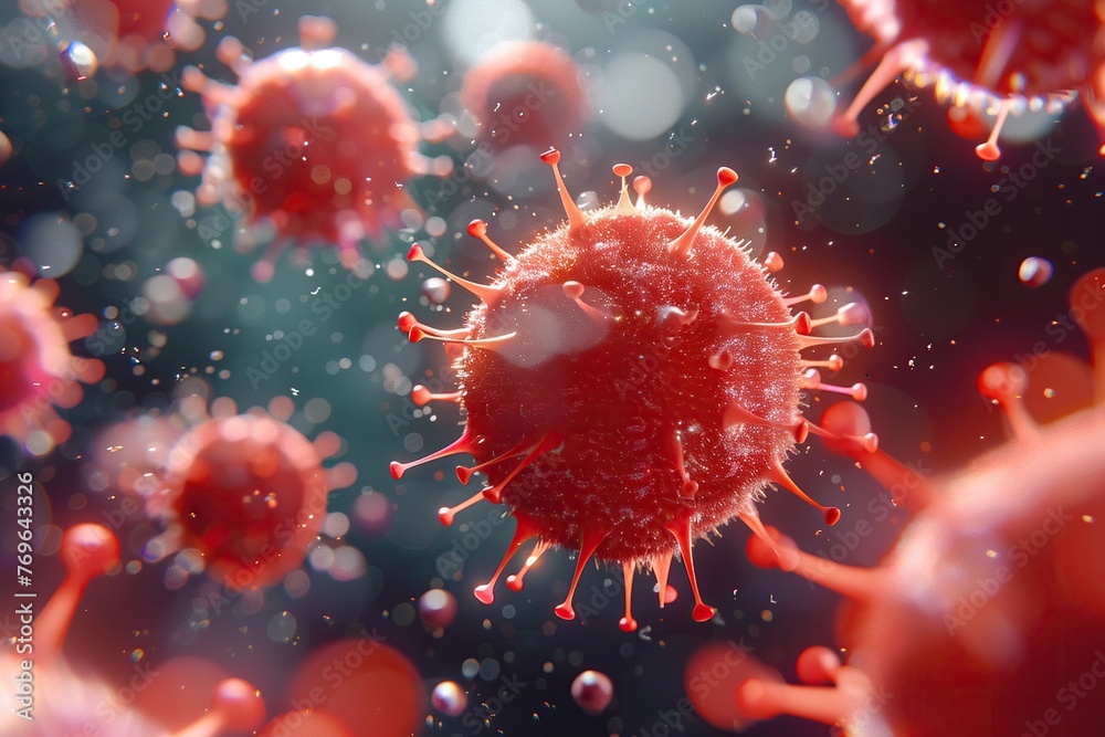 Nanoparticles identifying pathogens, smart diagnostics, macro shot ...