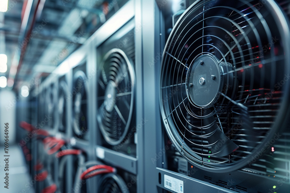 cooling systems integrated into sleek server racks in a data center ...