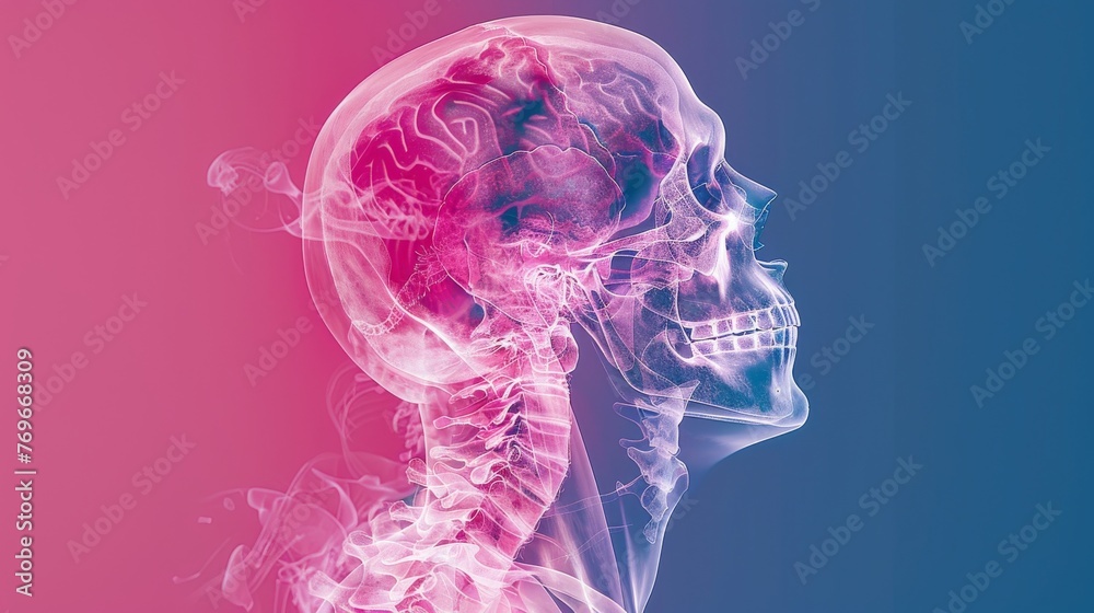 Intriguing color x-ray illustration revealing the inner structures of ...