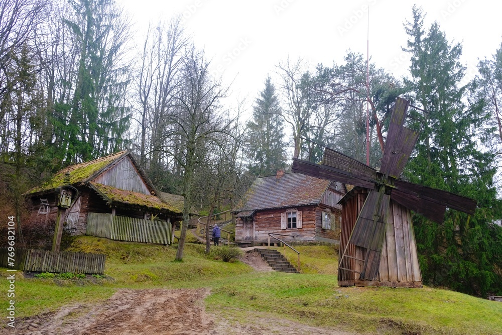 NOWOGROD, MASOVIA, POLAND - March 23, 2024: Open-air museum with ...