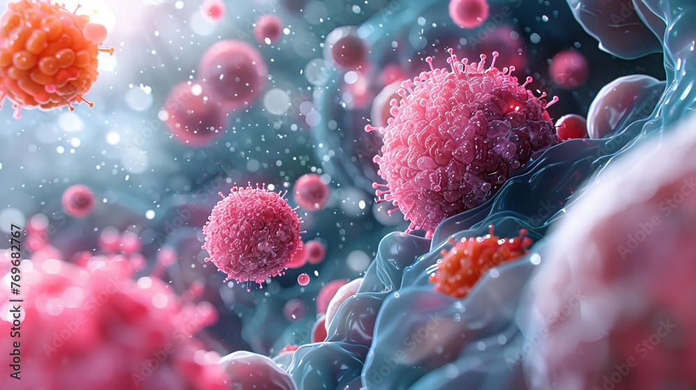 Artistic representation of cancer affecting various body organs ...