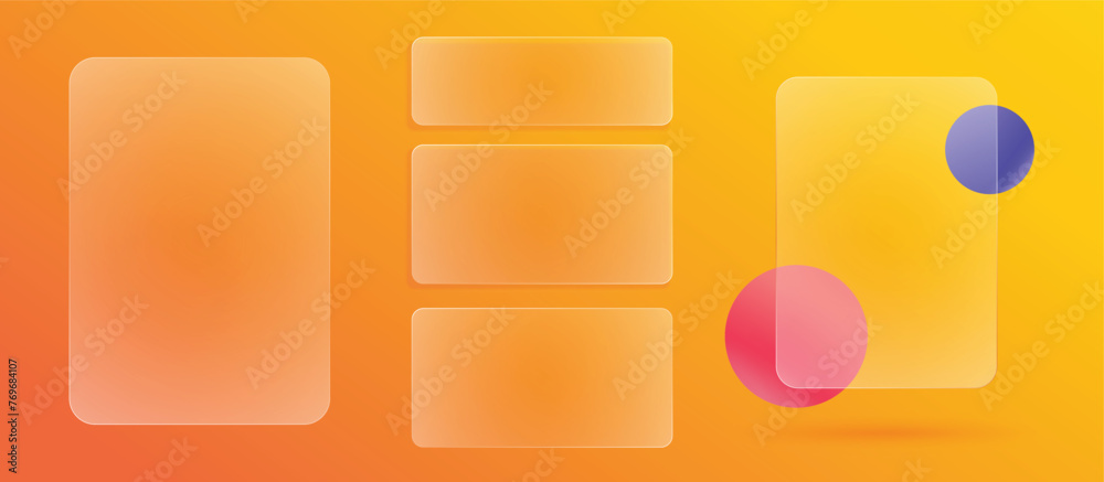 Glass transparent interface ui digital window element design vector ...